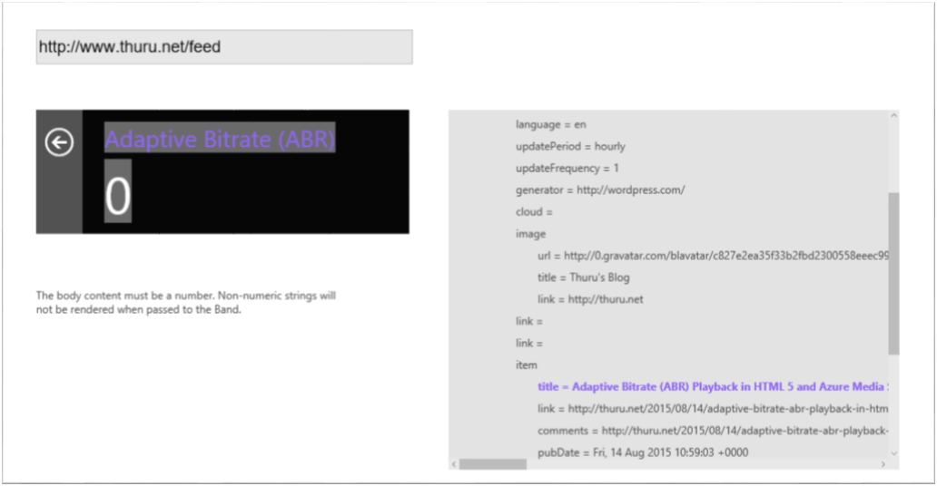 Creating web tiles in Microsoft Band | Versatile Digital DNA
